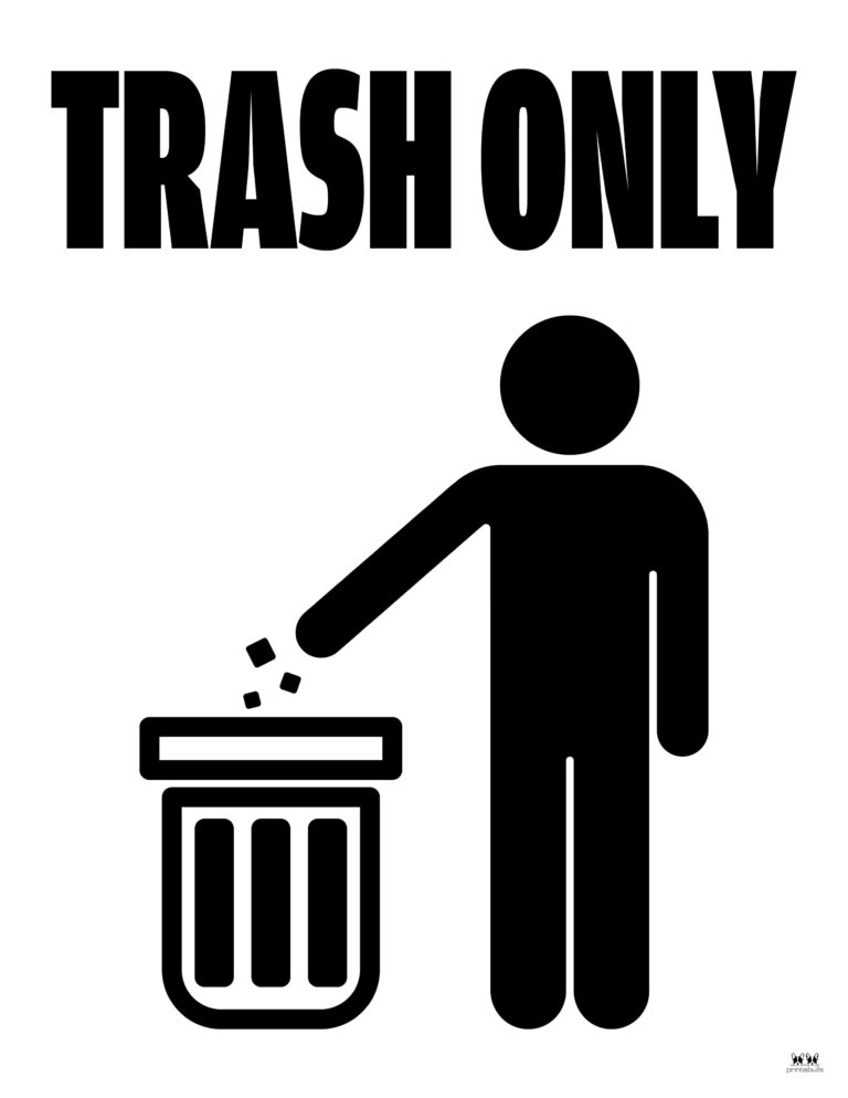 Trash Signs - 20 FREE Printables | Printabulls