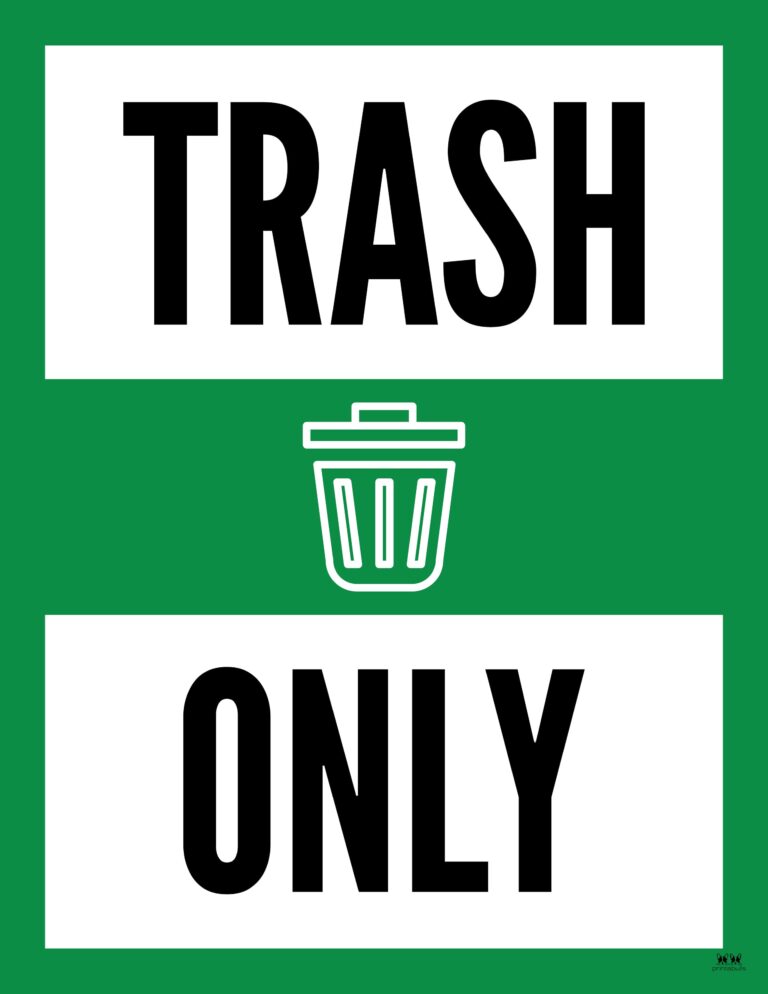 Trash Signs - 20 FREE Printables | Printabulls