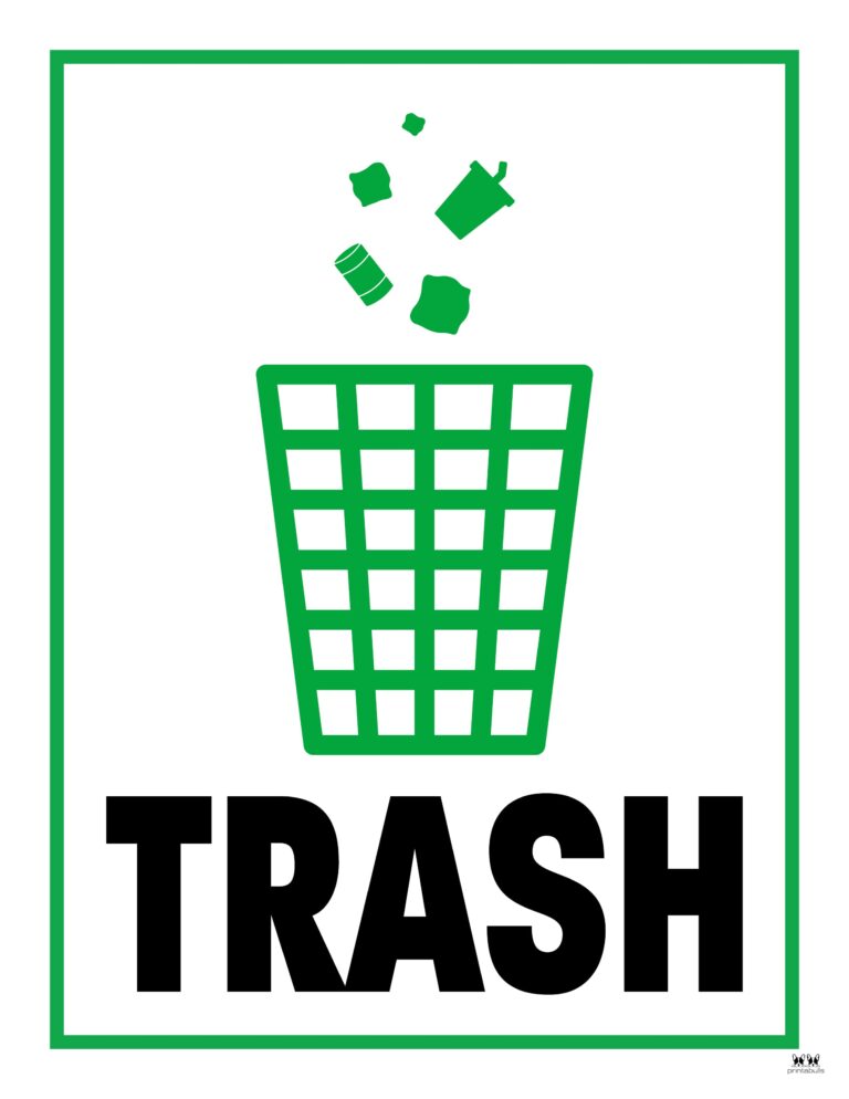 Trash Signs 20 FREE Printables Printabulls