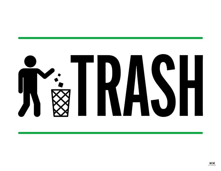 Trash Signs - 20 FREE Printables - PrintaBulk