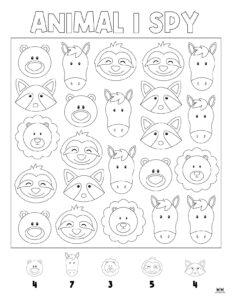 I Spy Animals - 4 FREE Printables | Printabulls