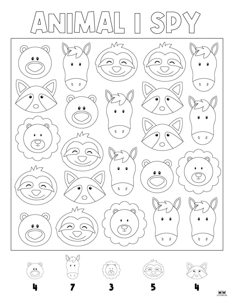 I Spy Animals - 4 FREE Printables - PrintaBulk