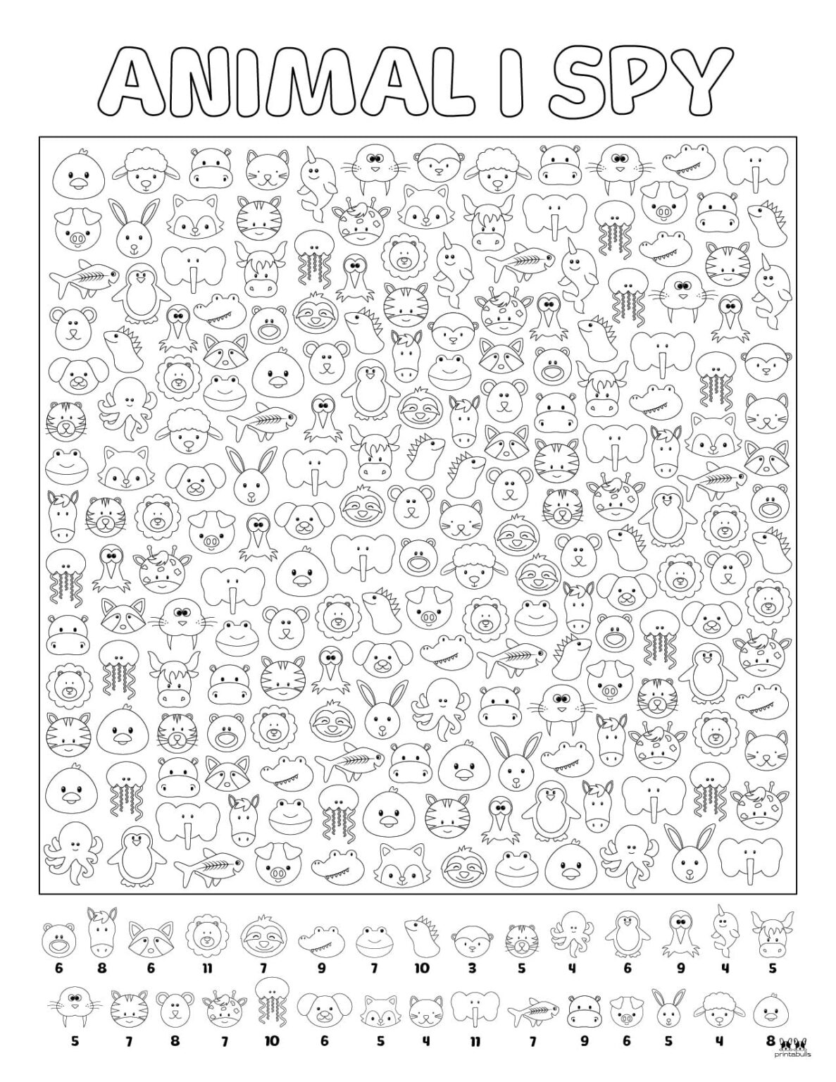 I Spy Animals - 4 FREE Printables - PrintaBulk