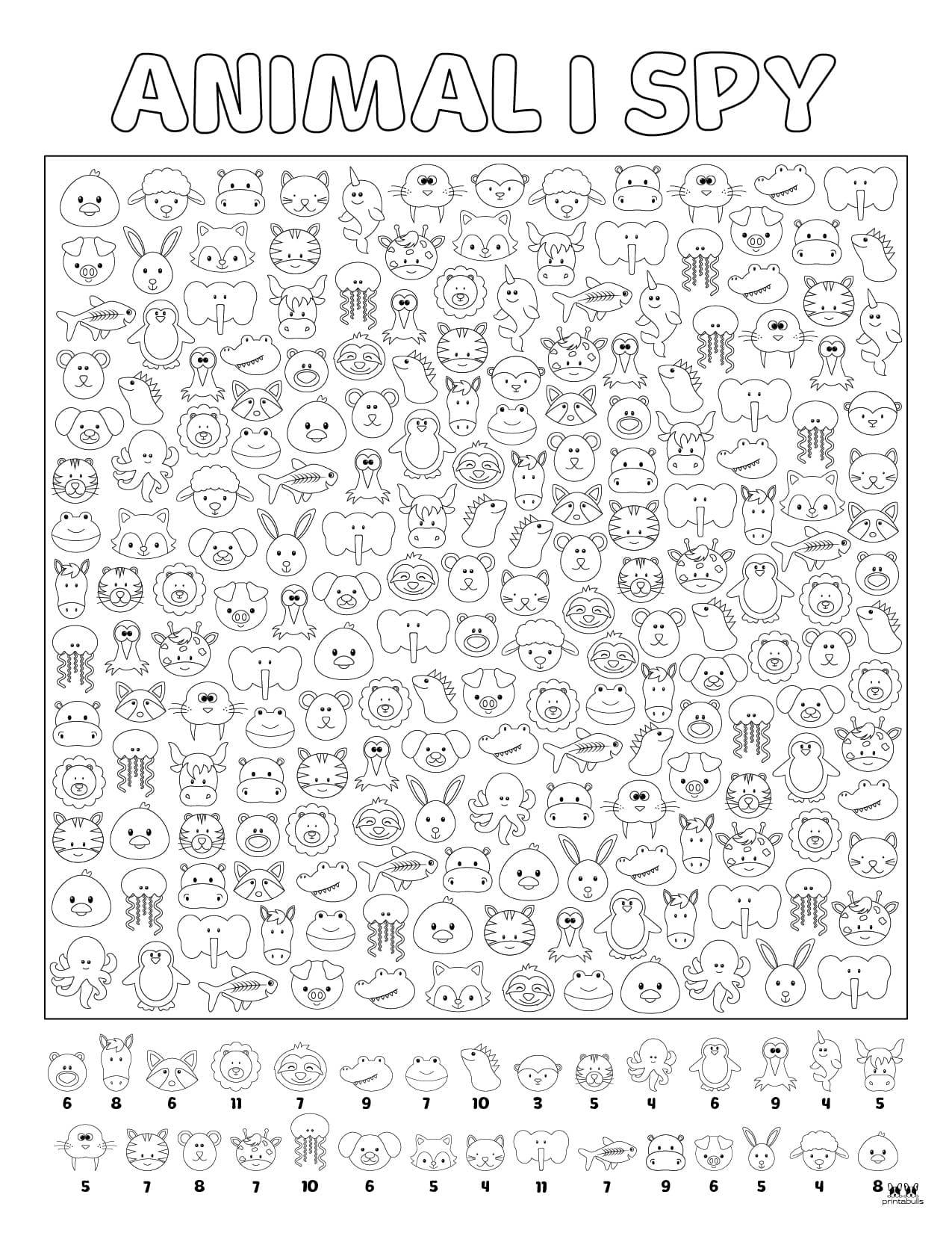 I Spy Animals - 4 FREE Printables | Printabulls