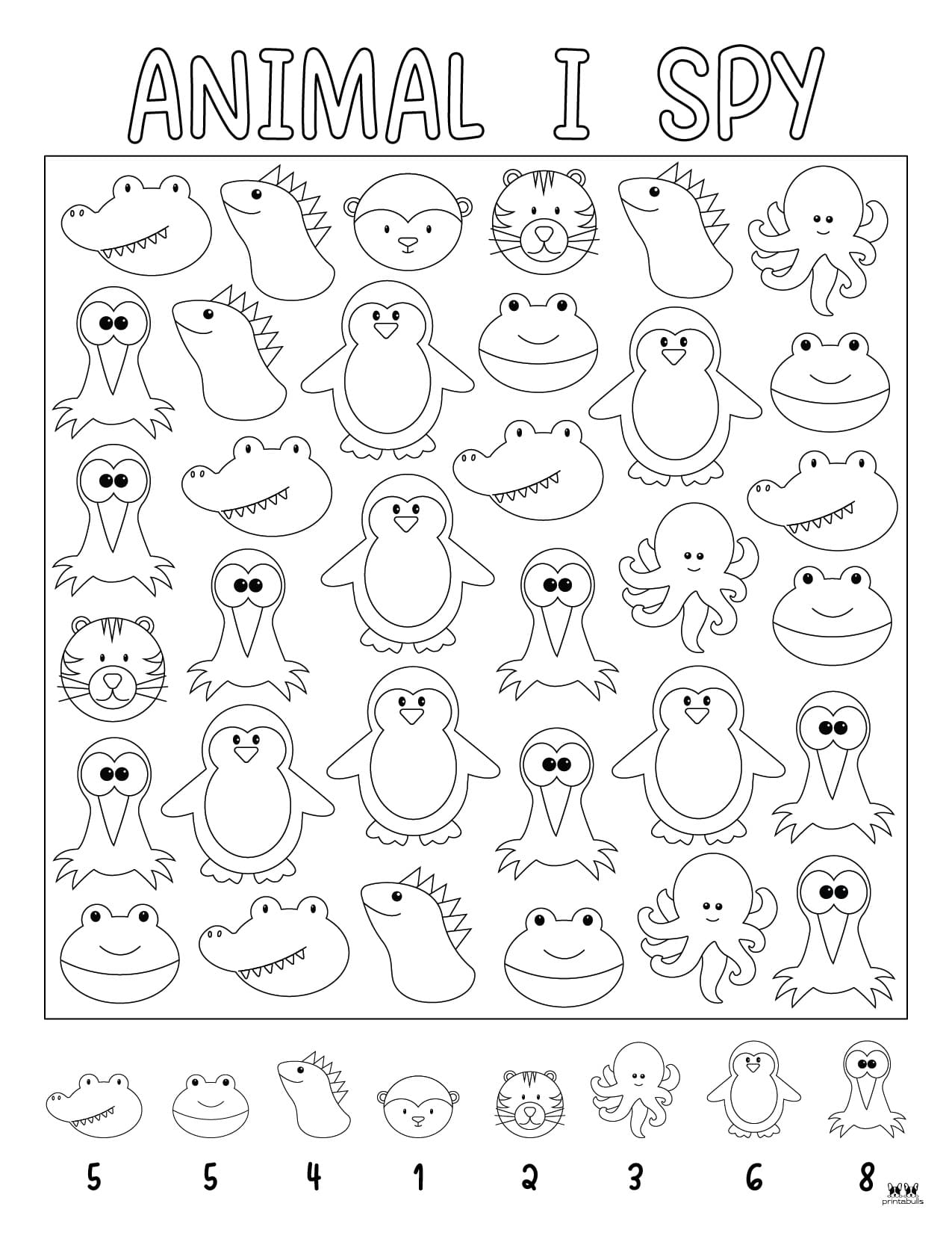 I Spy Animals - 4 FREE Printables | Printabulls
