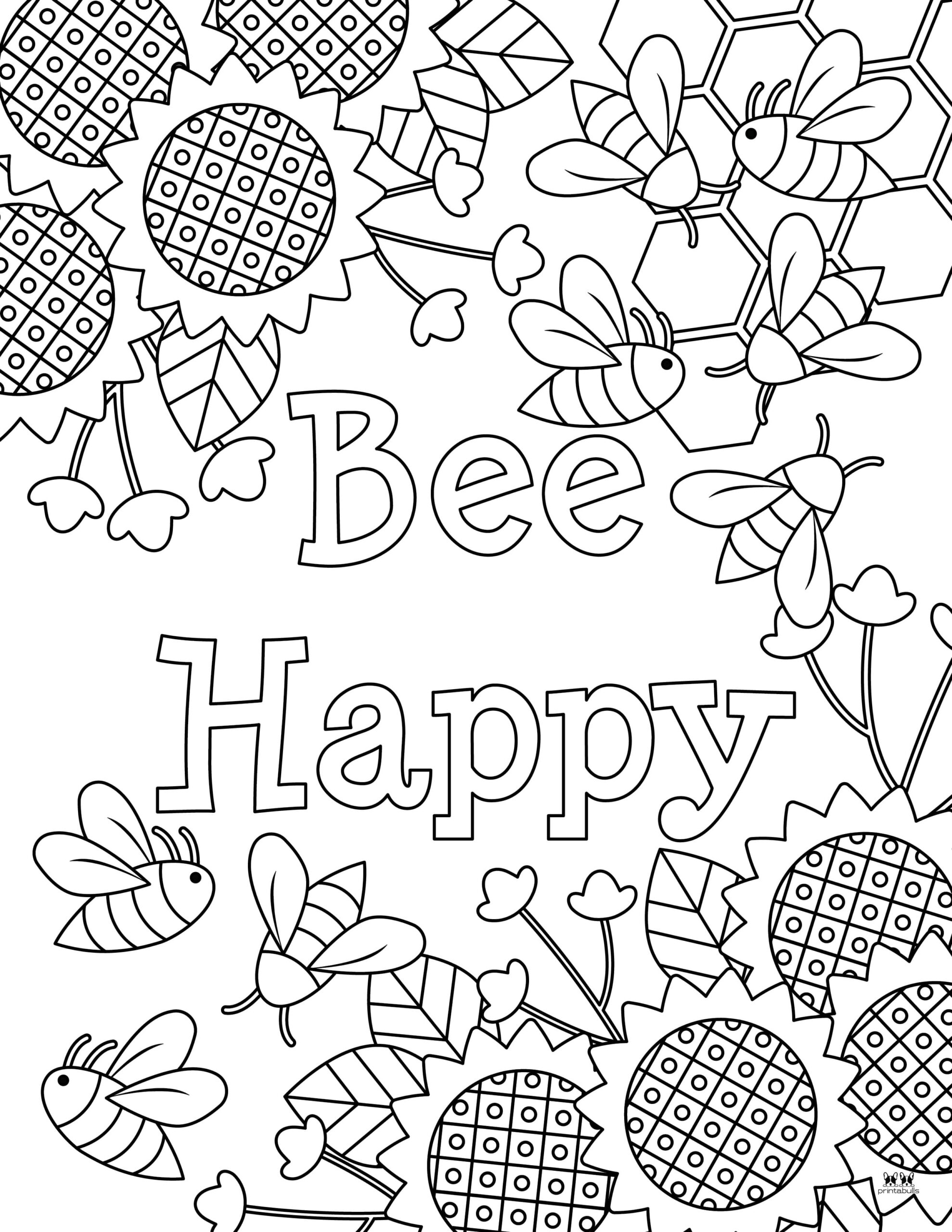 Bee Coloring Pages - 40 FREE Pages | Printabulls
