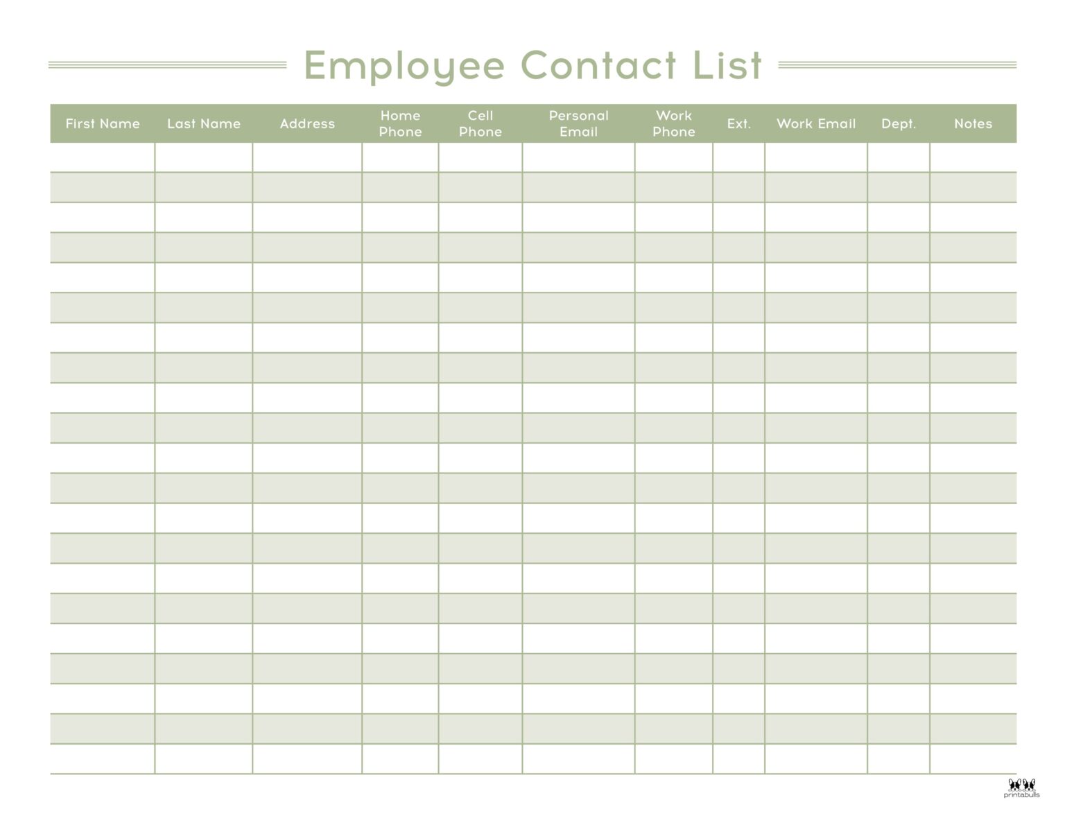 Contact List Templates - 20 FREE Printables | Printabulls