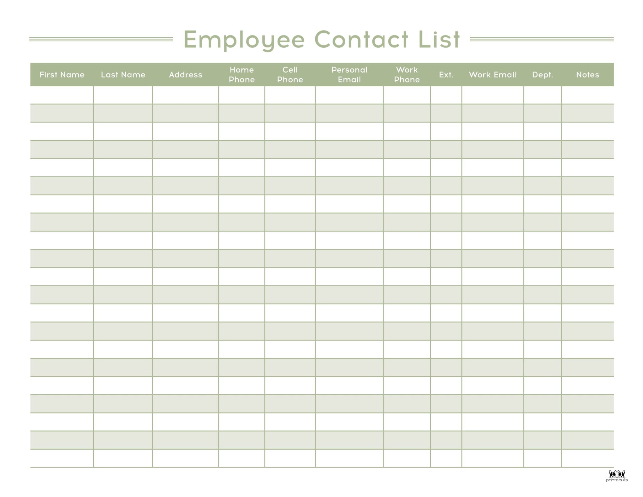 Contact List Templates - 20 FREE Printables | Printabulls