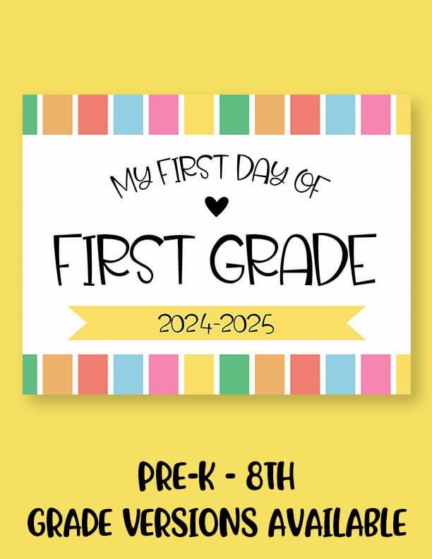 First Day of School Signs For 2024/25 - 300+ FREE Printables | Printabulls