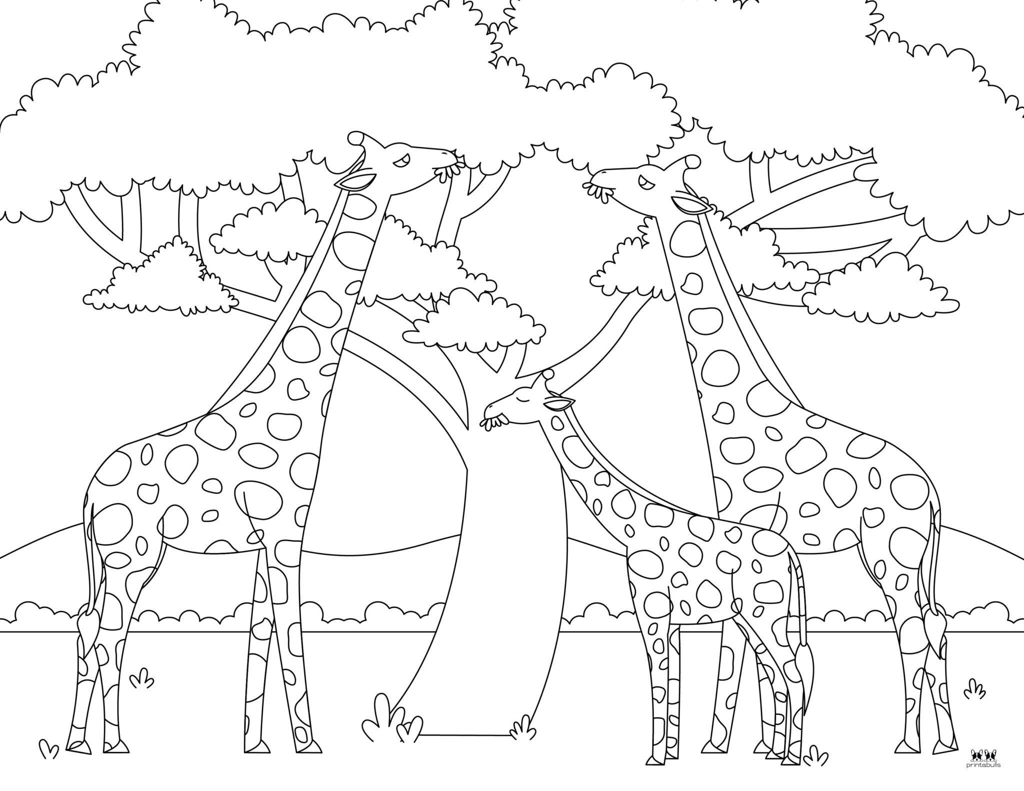 Giraffe Coloring Pages & Templates - FREE | Printabulls