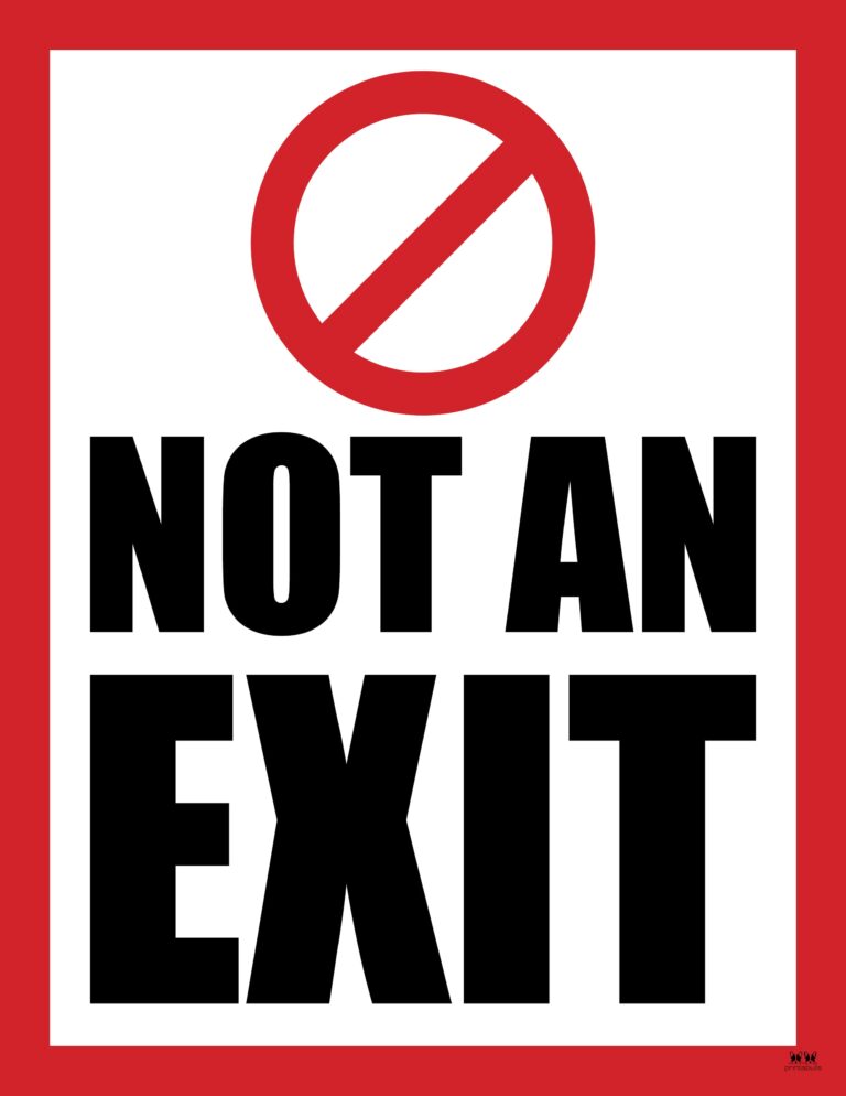Not An Exit Signs - 10 FREE Signs - PrintaBulk
