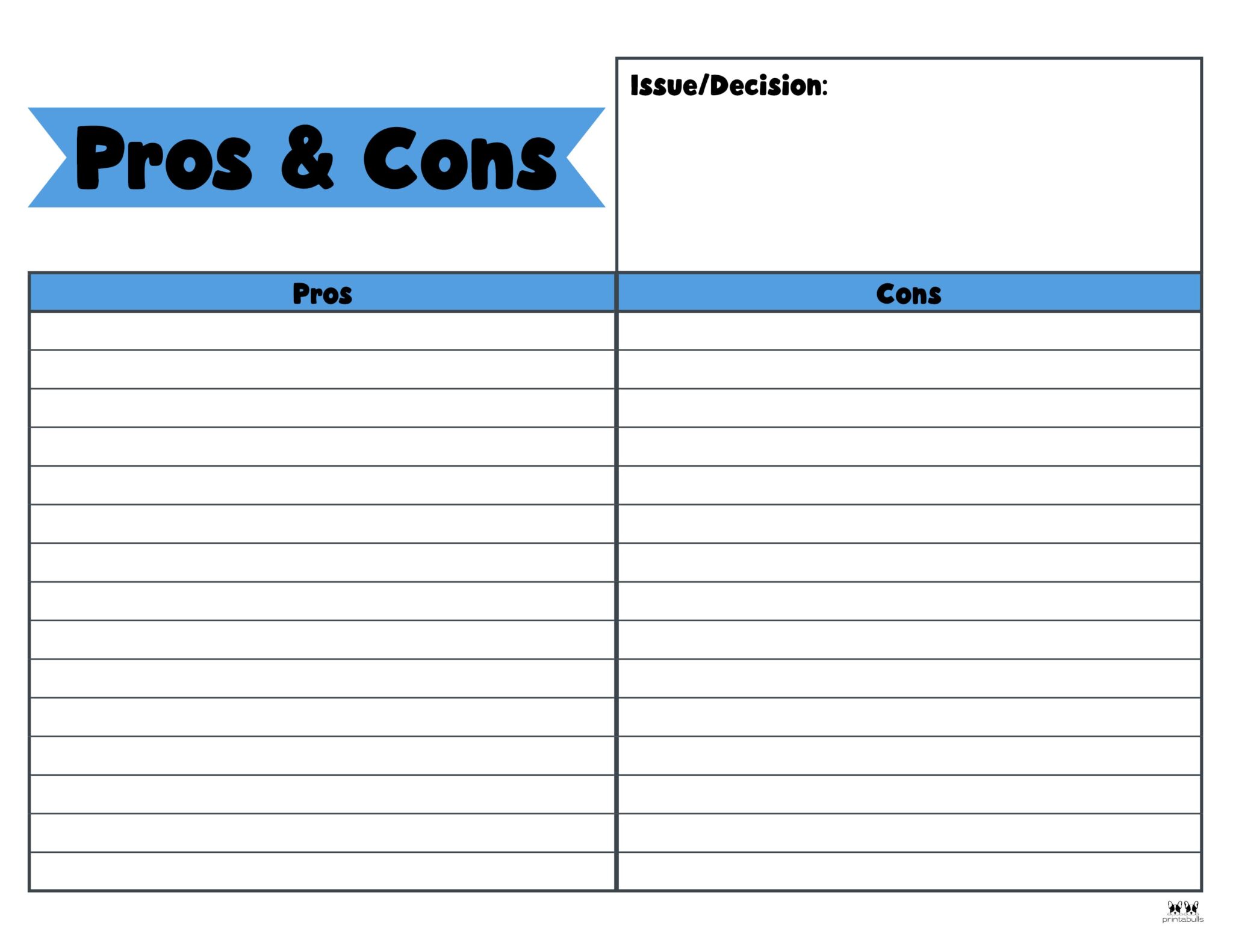 Pros & Cons List Templates - 18 Printables - PrintaBulk Pros & Cons List Templates - 18 Printables - PrintaBulk