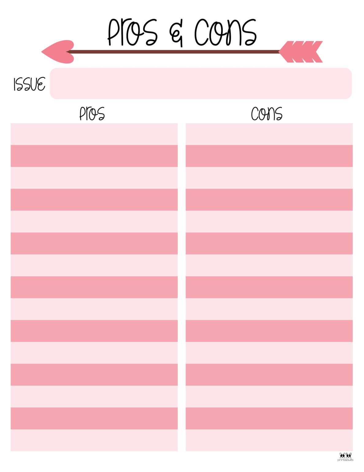 Pros & Cons List Templates - 18 Printables | Printabulls