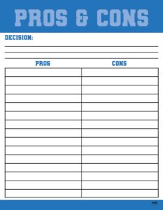 Pros & Cons List Templates - 18 Printables | Printabulls