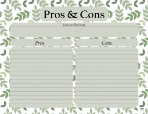 Pros & Cons List Templates - 18 Printables - PrintaBulk