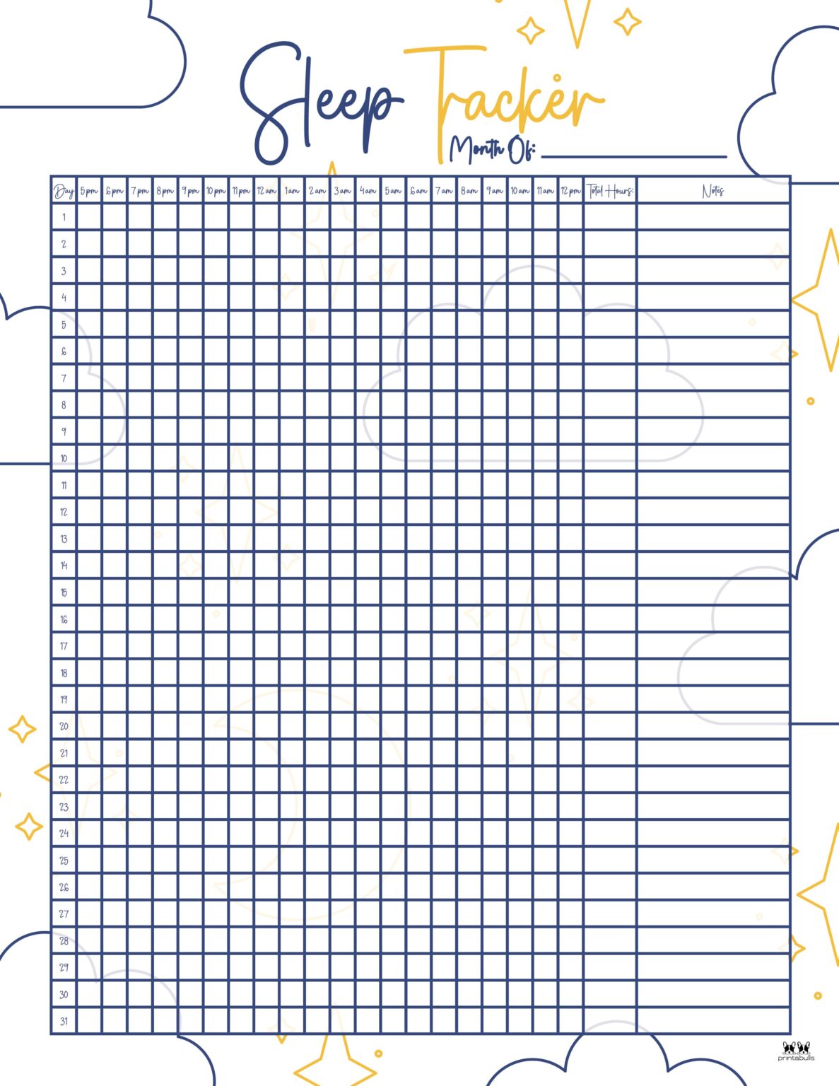 Sleep Trackers - 13 FREE Printables | Printabulls