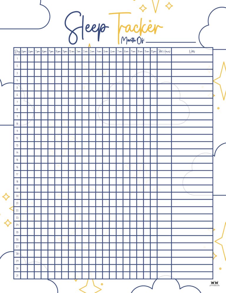 Sleep Trackers - 13 FREE Printables | Printabulls