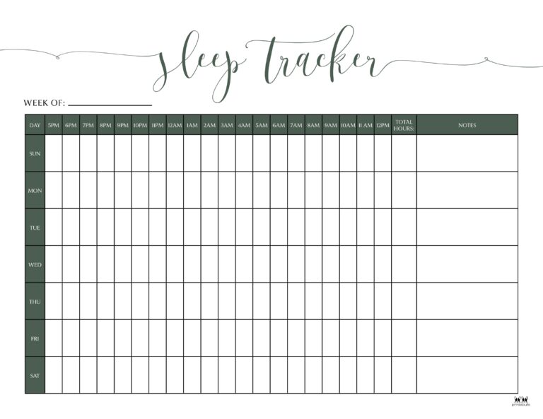 Sleep Trackers - 13 FREE Printables | Printabulls