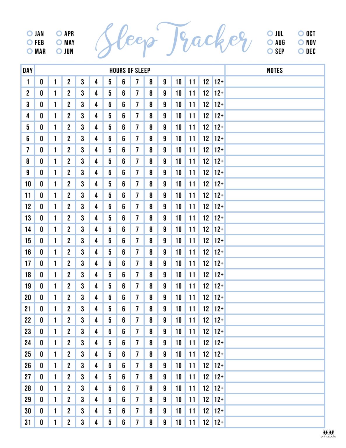 Sleep Trackers - 17 FREE Printables | Printabulls