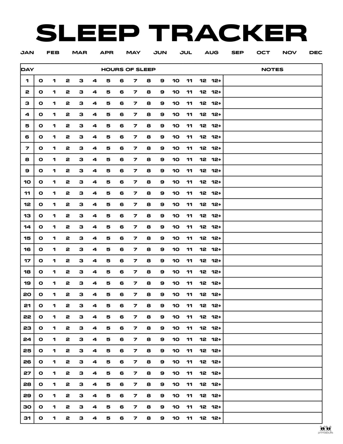 Sleep Trackers - 13 FREE Printables | Printabulls
