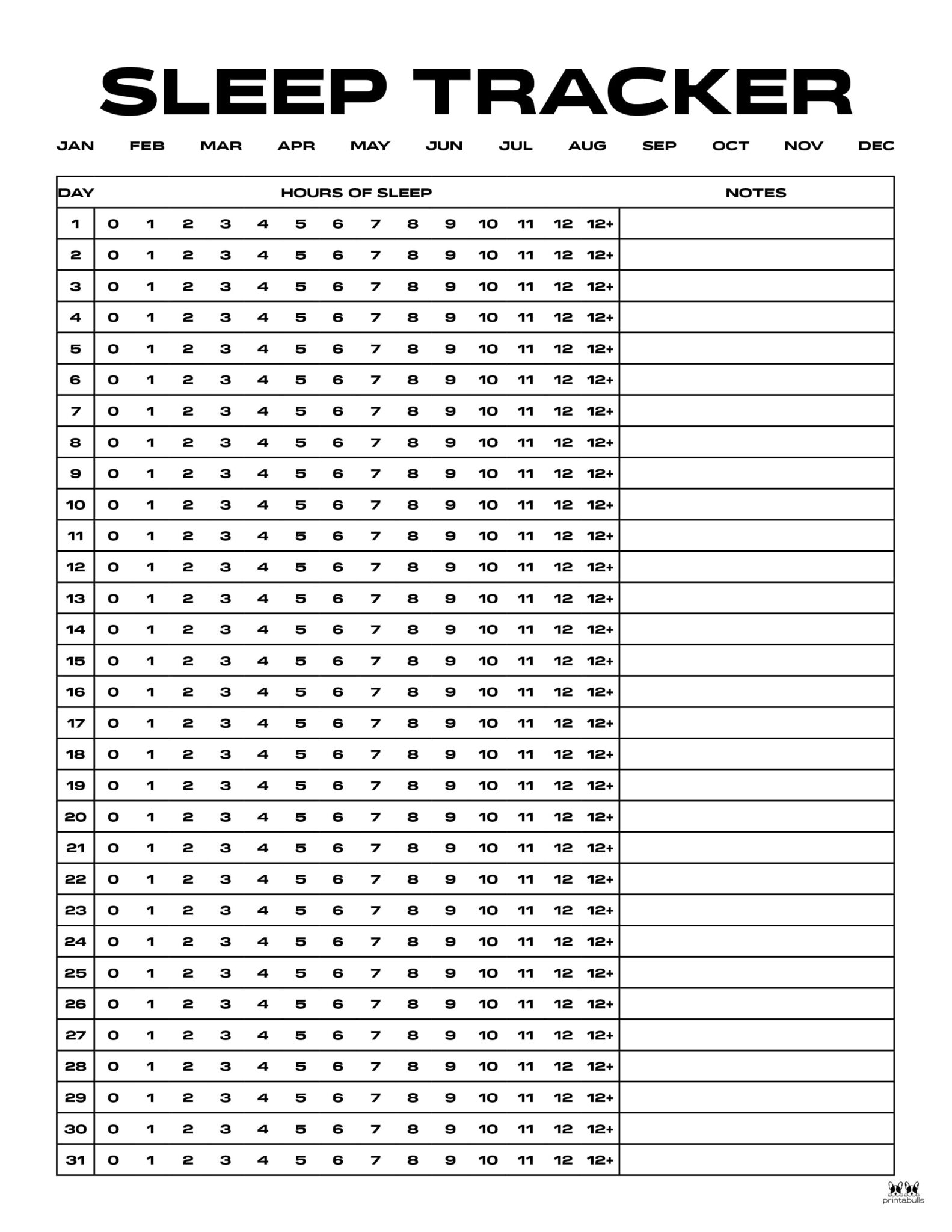 Sleep Trackers - 17 FREE Printables | Printabulls