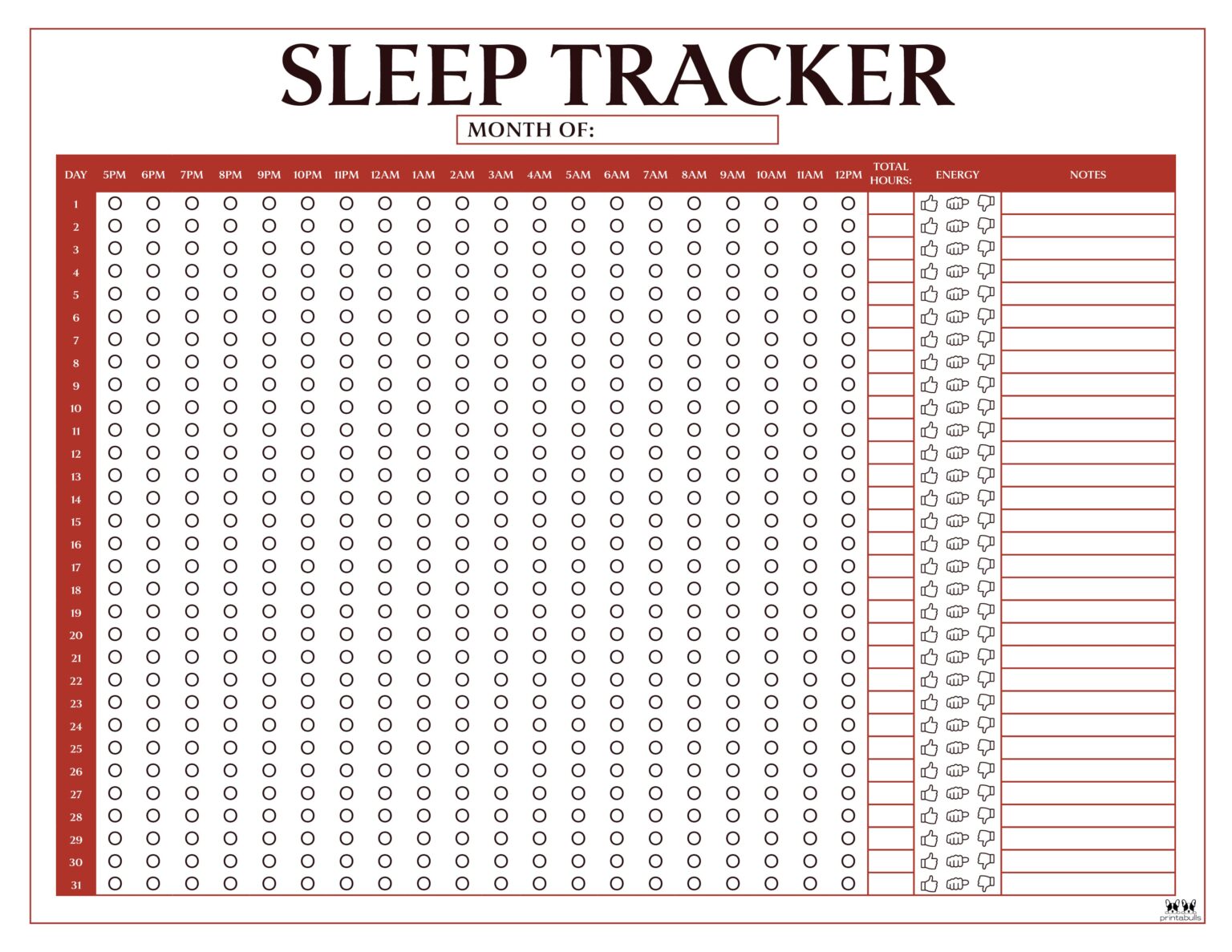 Sleep Trackers - 13 FREE Printables | Printabulls