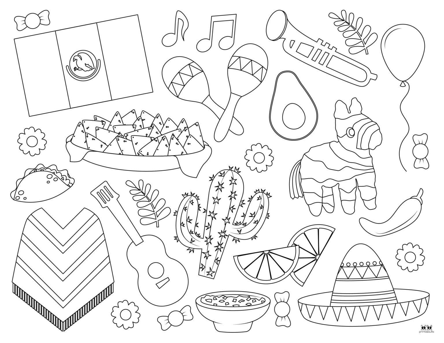 Cinco de Mayo Coloring Pages - 25 FREE Pages | Printabulls