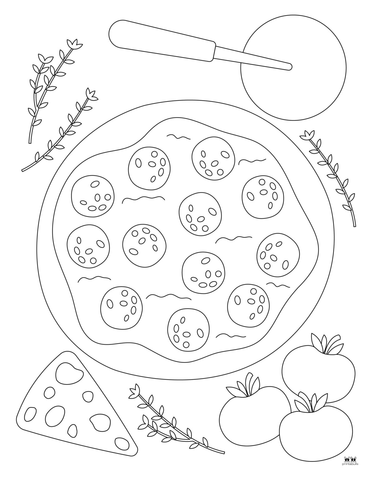 Pizza Coloring Pages - 32 FREE Printables | Printabulls