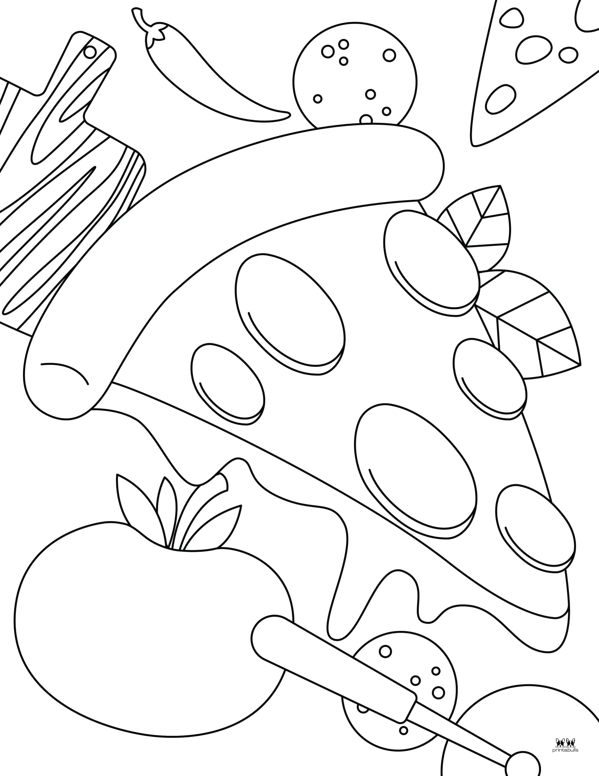 Pizza Coloring Pages - 32 FREE Printables | Printabulls
