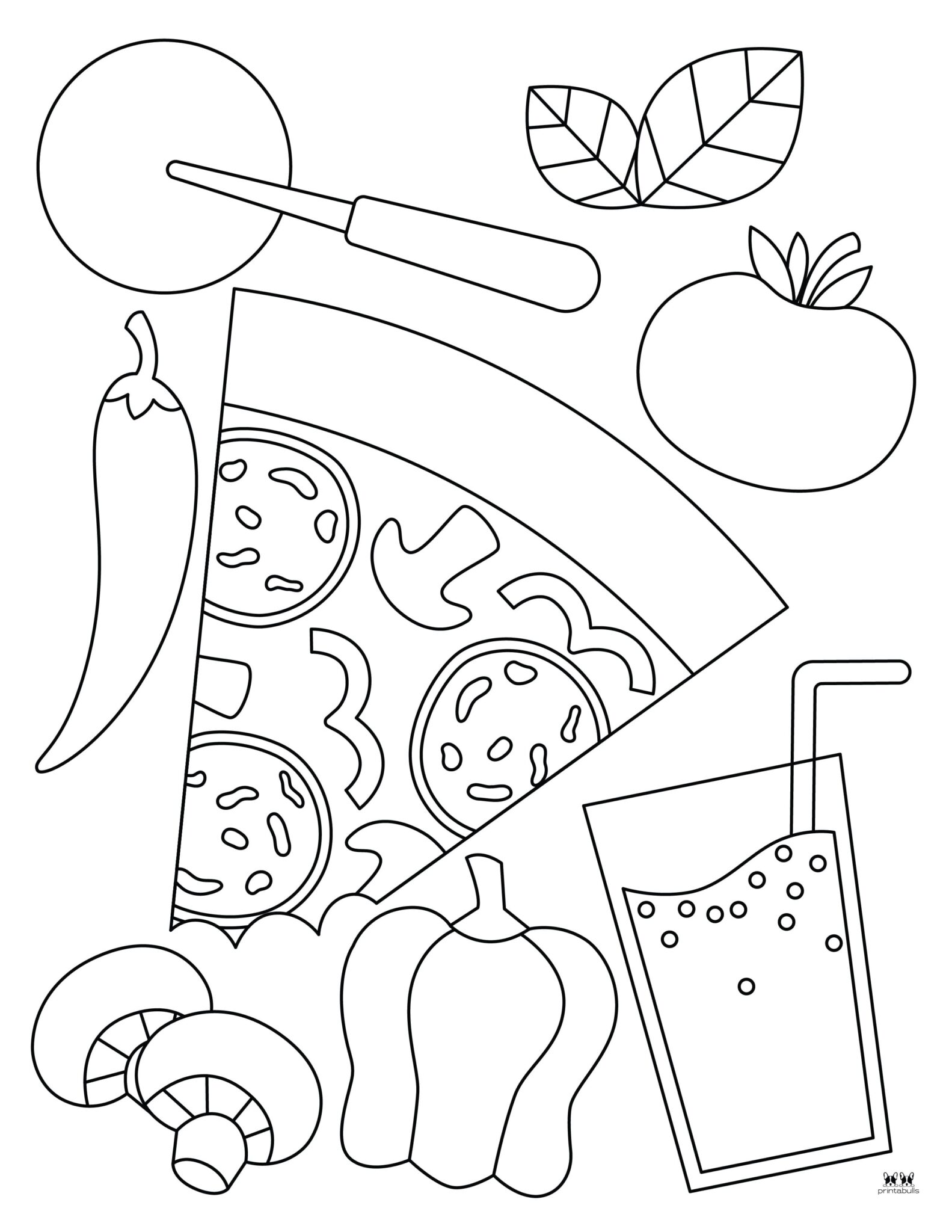 Pizza Coloring Pages - 32 FREE Printables | Printabulls