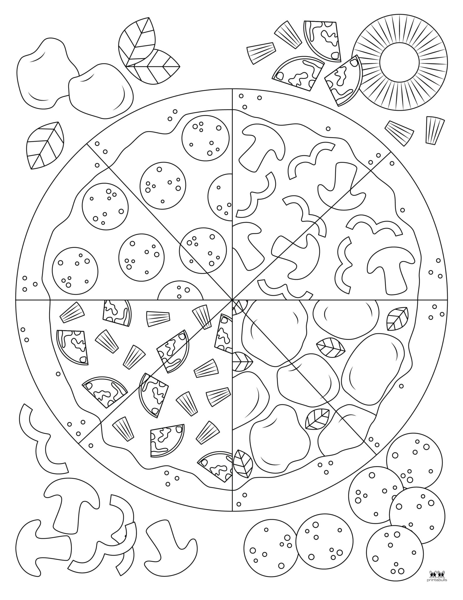 Pizza Coloring Pages - 32 FREE Printables | Printabulls