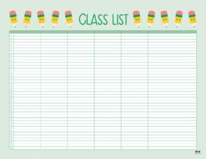 Class List Templates - 12 FREE Printables - PrintaBulk