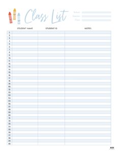 Class List Templates - 12 FREE Printables | Printabulls