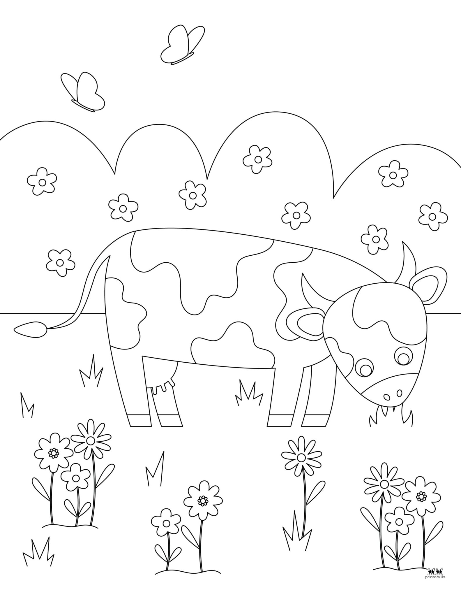 Cow & Highland Cow Coloring Pages - 40 Pages | Printabulls