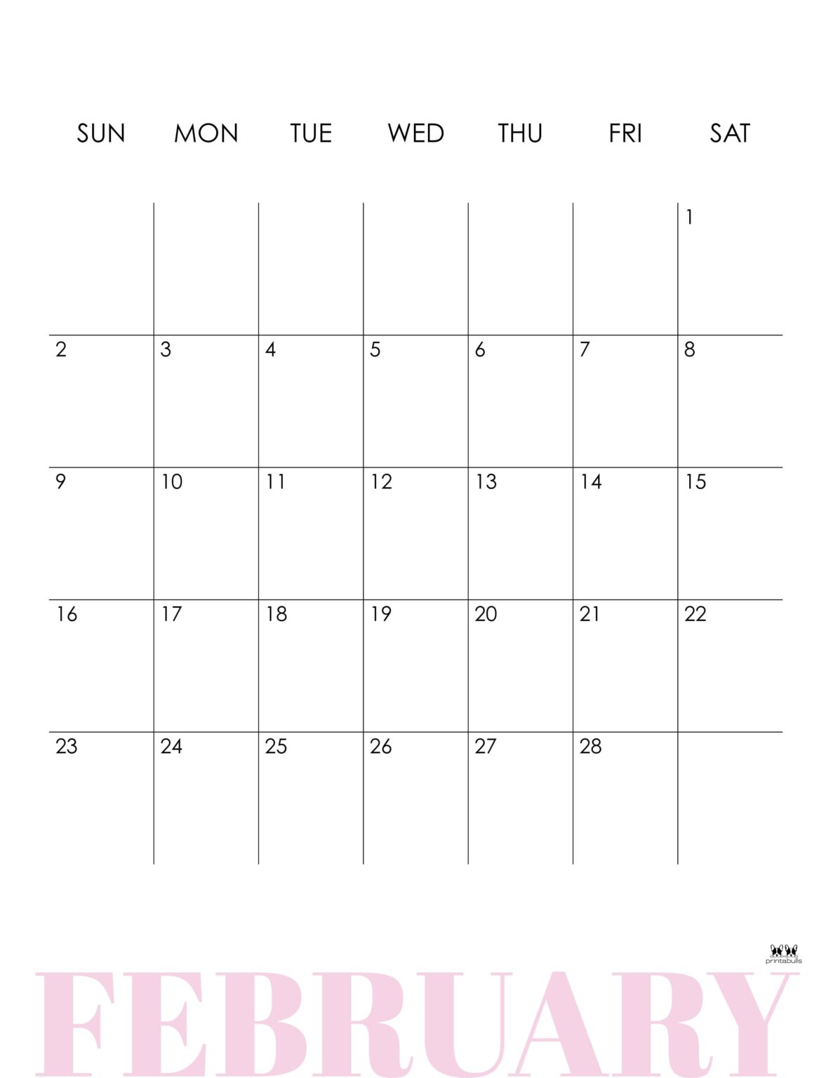 February 2025 Calendars - 107 FREE Printables | Printabulls