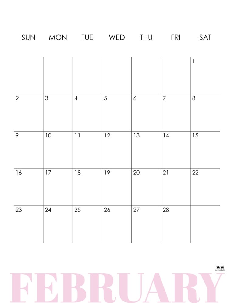 February 2025 Calendars - 107 FREE Printables | Printabulls