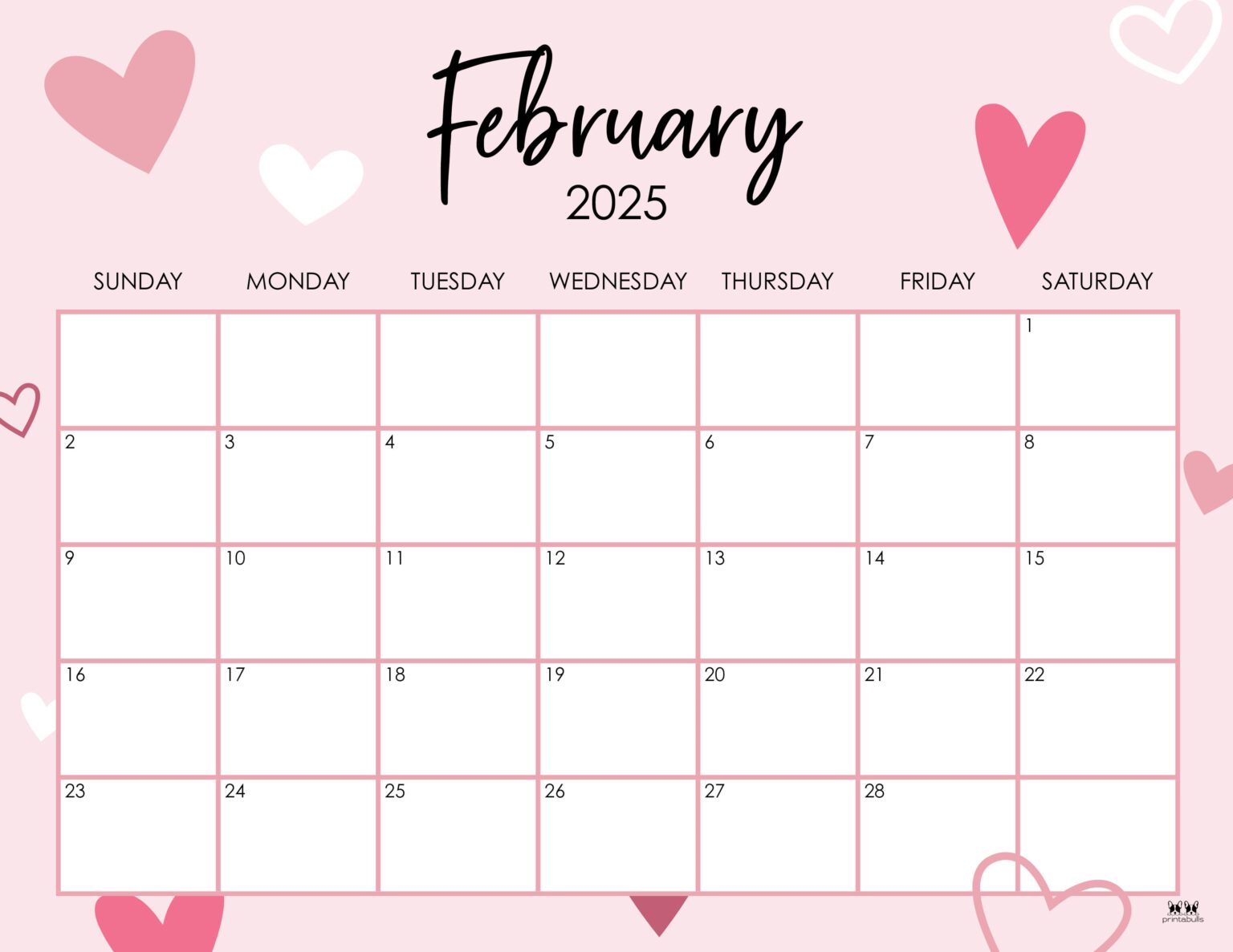 February 2025 Calendars - 107 FREE Printables - PrintaBulk