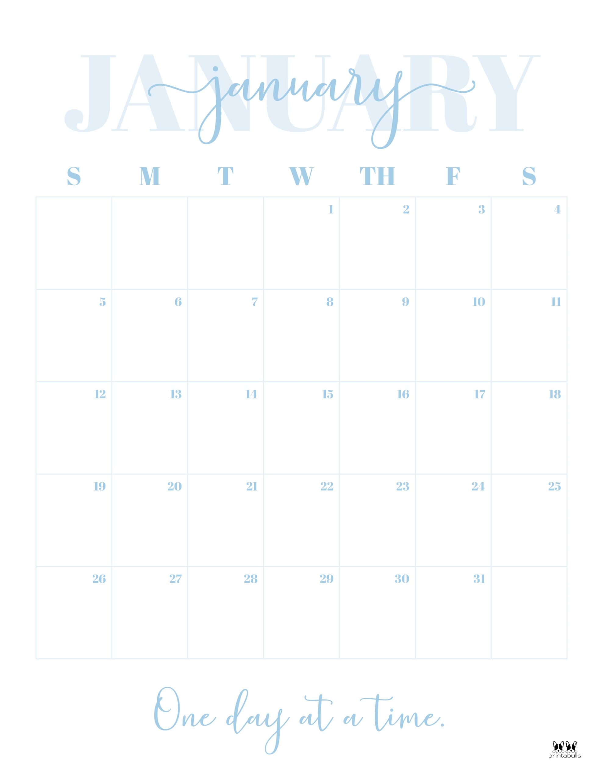 January 2025 Calendars - 107 FREE Printables | Printabulls
