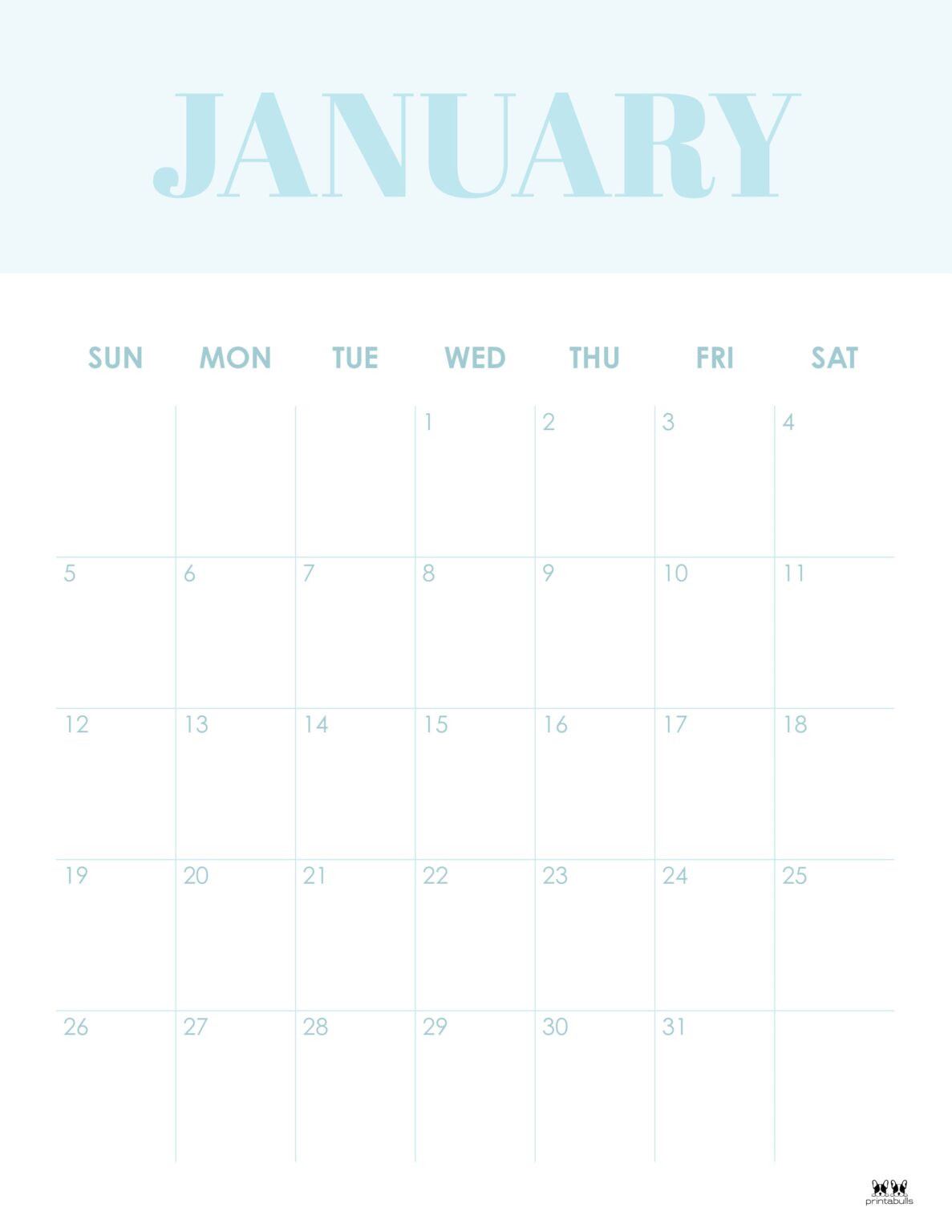 January 2025 Calendars - 107 FREE Printables | Printabulls