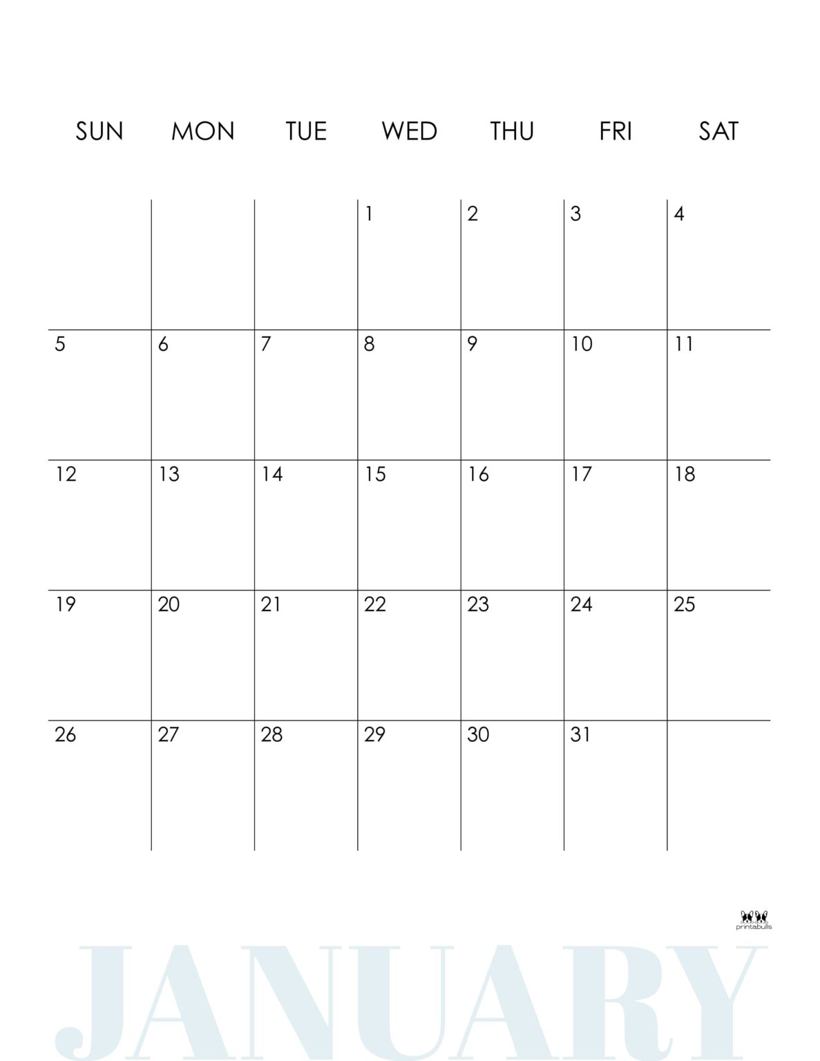 January 2025 Calendars - 107 FREE Printables | Printabulls