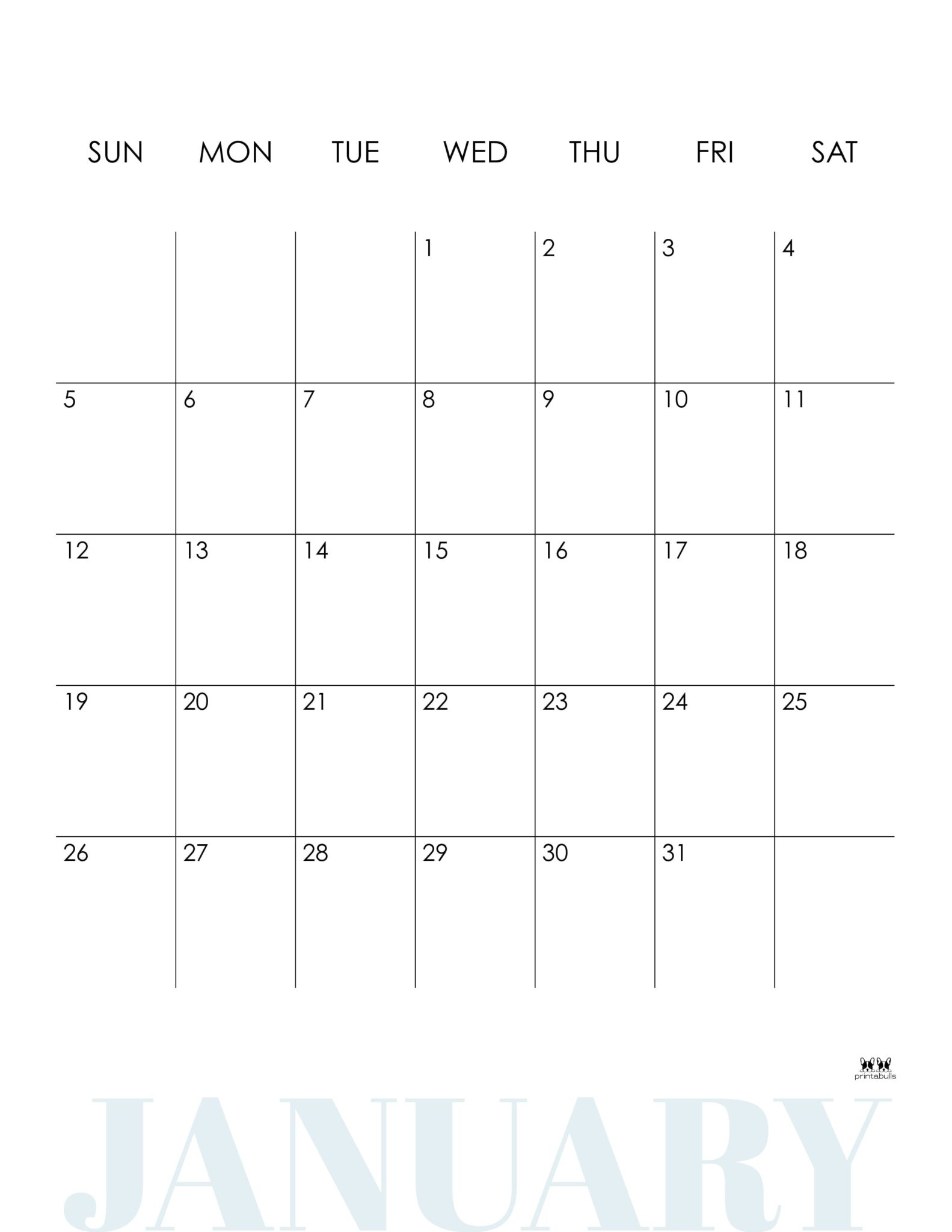 January 2025 Calendars - 107 FREE Printables | Printabulls