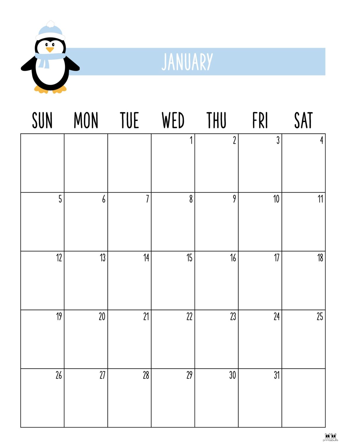 January 2025 Calendars - 107 FREE Printables | Printabulls