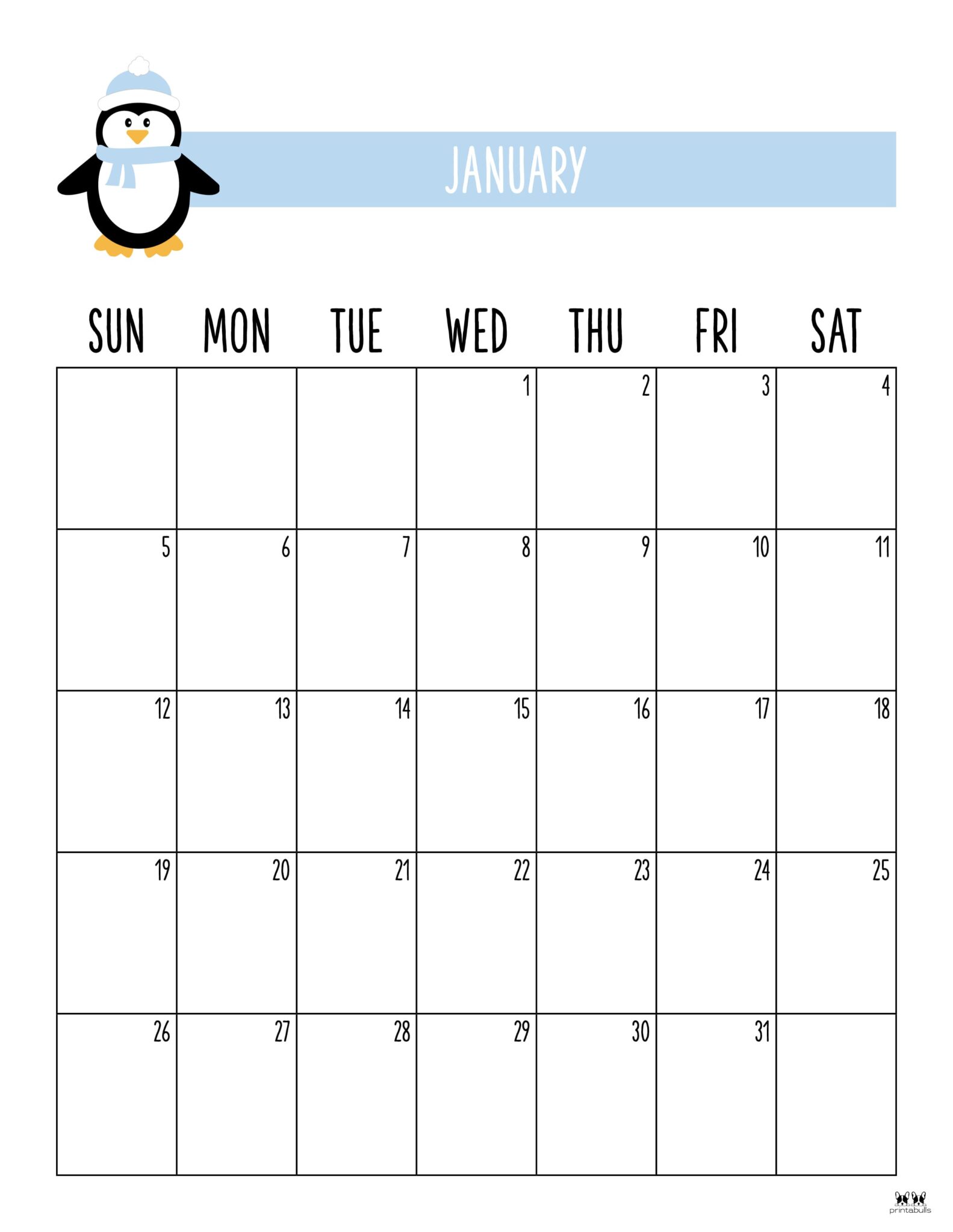 January 2025 Calendars - 107 FREE Printables | Printabulls