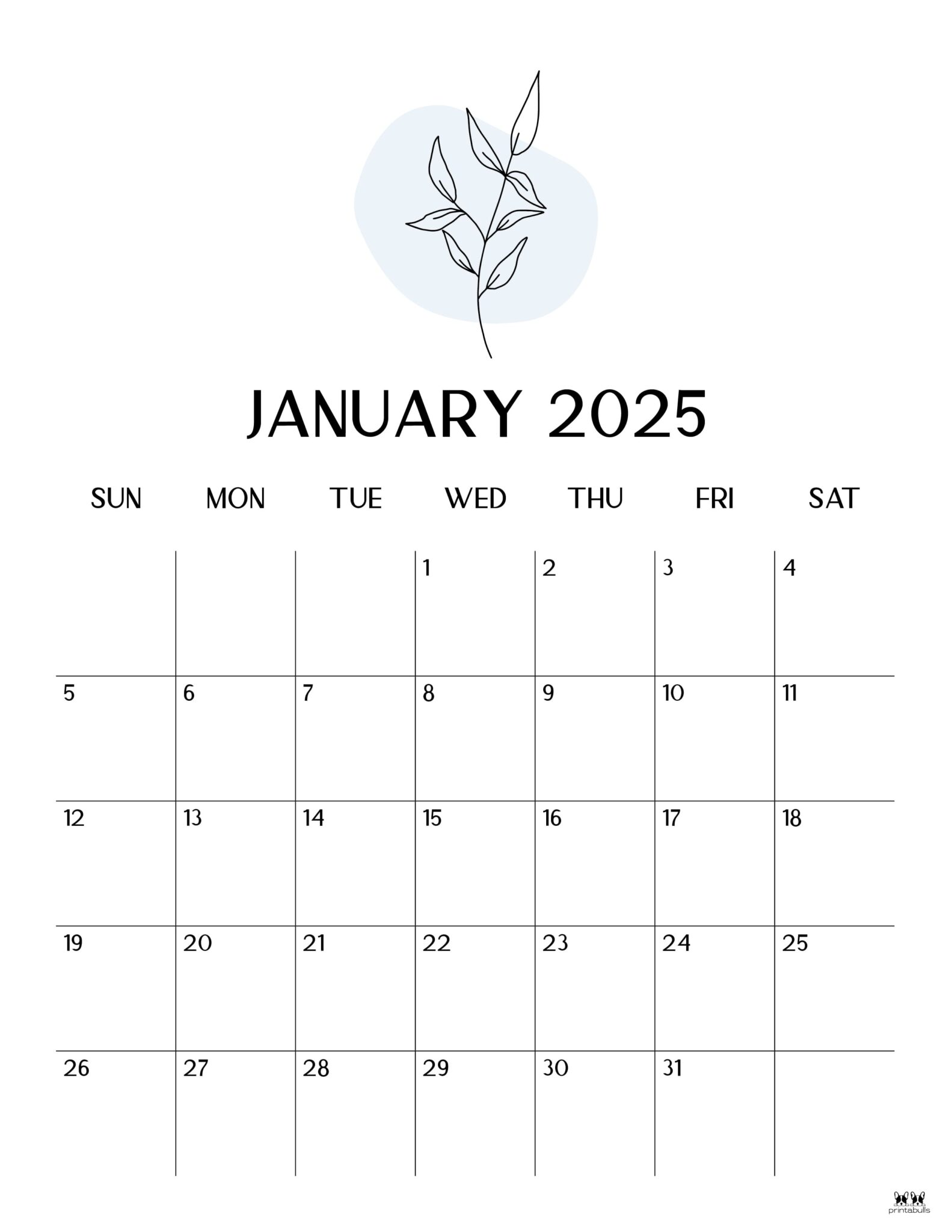 January 2025 Calendars - 107 FREE Printables | Printabulls