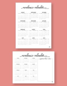 2024-2025 Academic Calendars - 24 FREE Pages | Printabulls