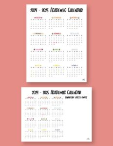 2024-2025 Academic Calendars - 24 FREE Pages | Printabulls
