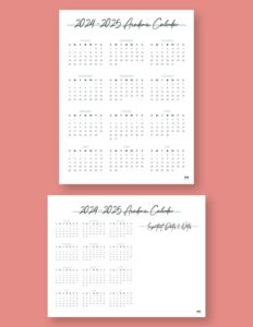 2024-2025 Academic Calendars - 24 FREE Pages - PrintaBulk