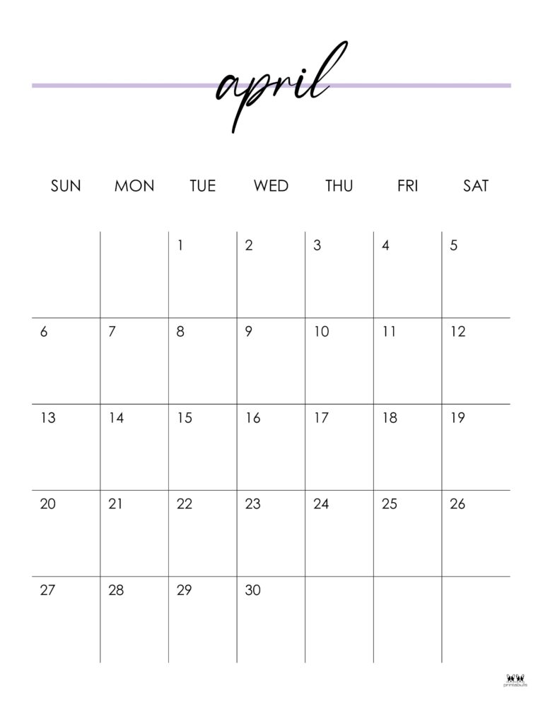 April 2025 Calendars - 107 FREE Printables - PrintaBulk