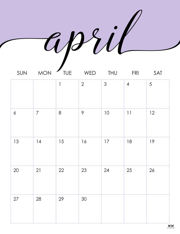 April 2025 Calendars - 107 FREE Printables | Printabulls