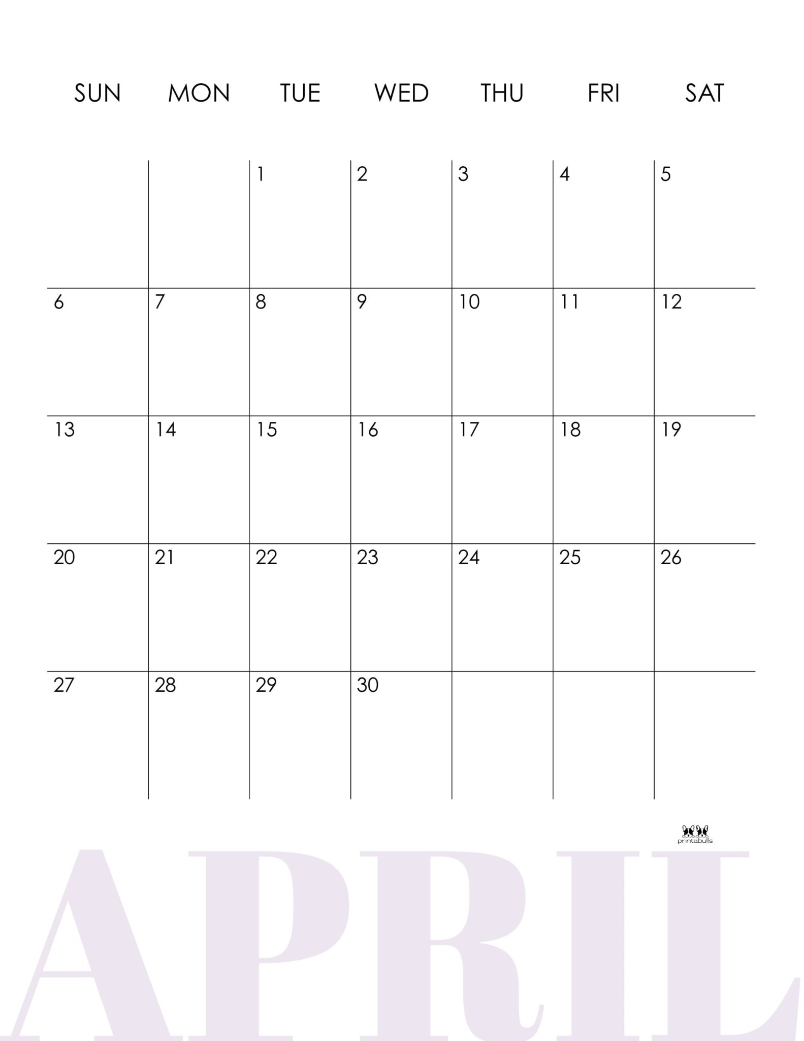 April 2025 Calendars - 107 FREE Printables | Printabulls